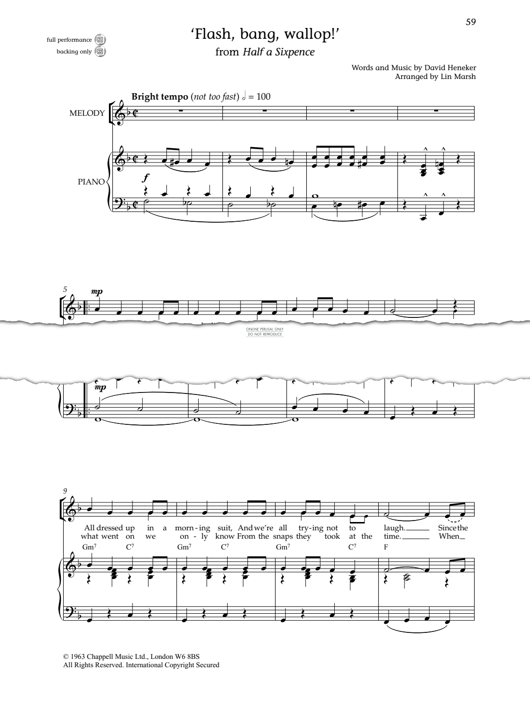 Flash, Bang, Wallop! (David Heneker) | Sheet Music: Piano, Voice | PDF ...