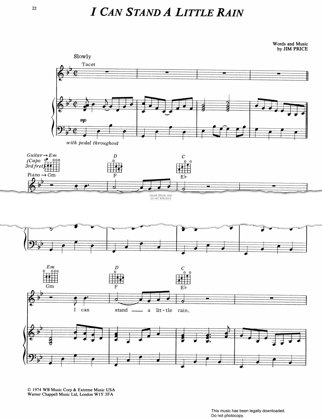 I Can Stand A Little Rain - Noten von Joe Cocker - fbd-30076 ...