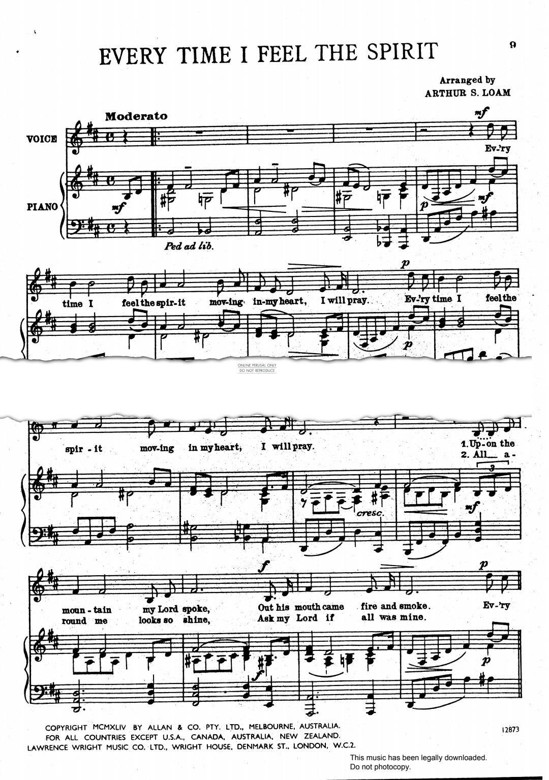 Every Time I Feel The Spirit (Traditional, Arthur S. Loam) | Noten ...