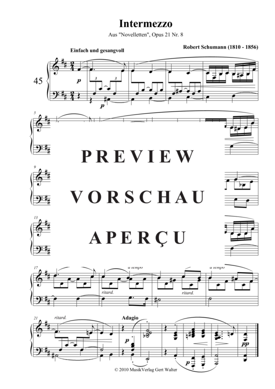 Intermezzo - Noten von Robert Schumann - 9790700299132-40 | notendownload
