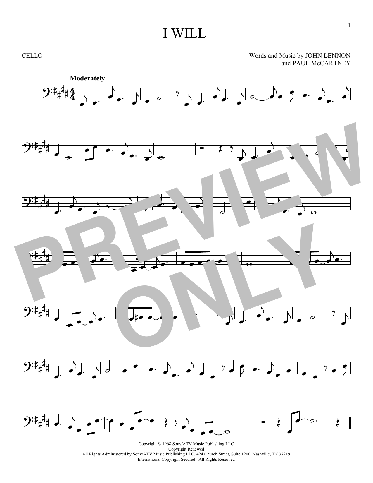 I Will - sheet music by The Beatles - smd-171443 | notendownload