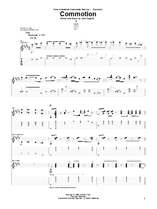 Commotion - sheet music by Creedence Clearwater Revival - smd-54510 ...