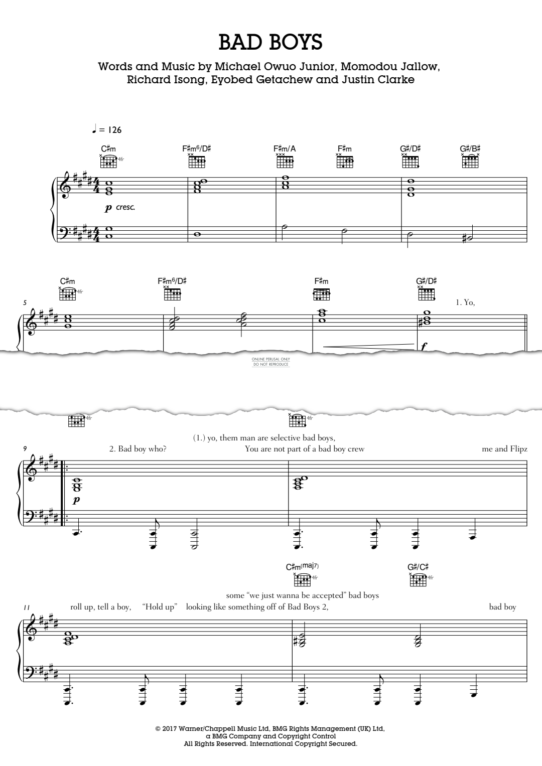 Bad Boys - Noten von Stormzy - fbd-34233 | notendownload