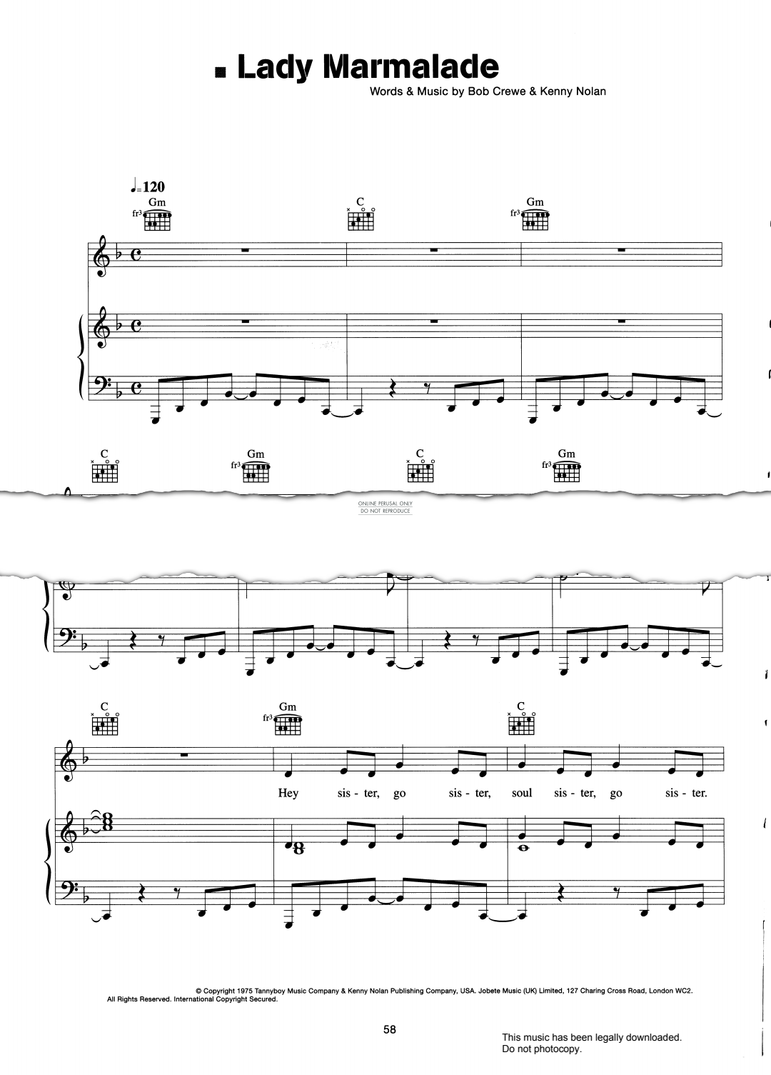 Lady Marmalade (All Saints) | Sheet Music: Guitar, Piano, Voice | PDF ...