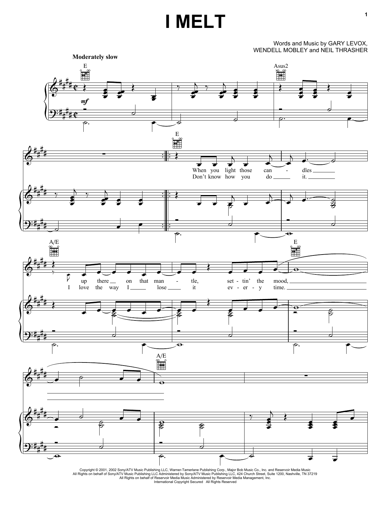 I Melt - sheet music by Rascal Flatts - smd-24828 | notendownload