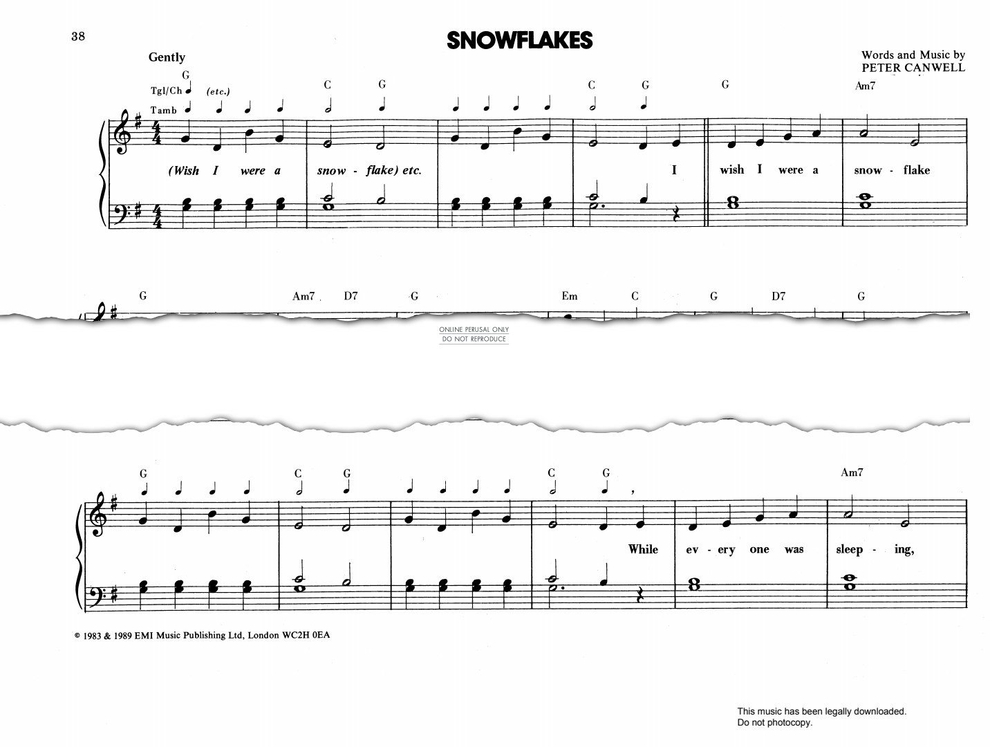 Snowflakes - sheet music by Peter Canwell - fbd-28766 | notendownload