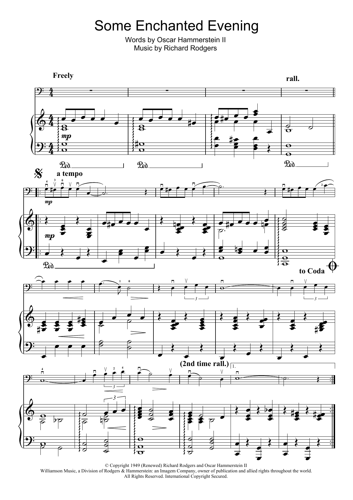 Some Enchanted Evening (from South Pacific) - sheet music by Rodgers ...