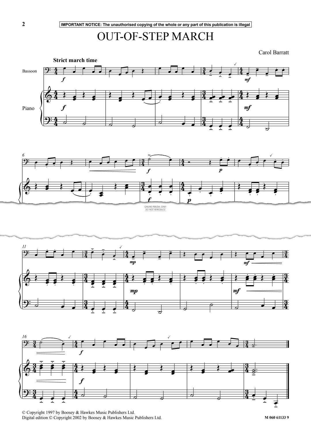 Out Of Step March - Noten von Carol Barratt - fbd-9174 | notendownload