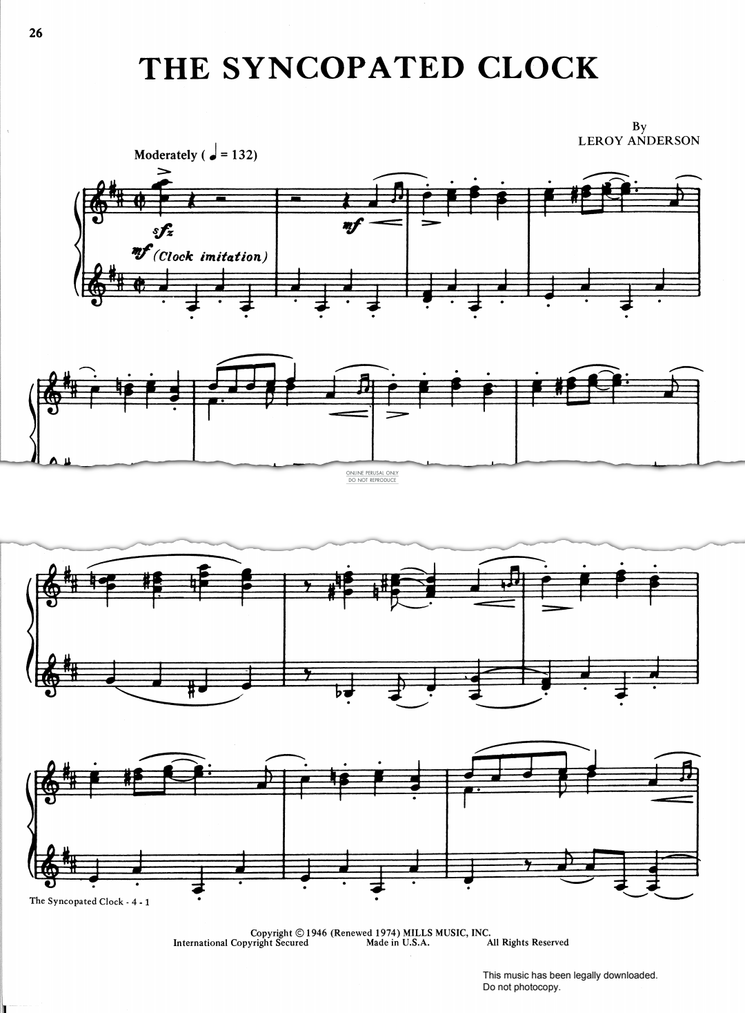 The Syncopated Clock - sheet music by Leroy Anderson - fbd-35020 ...