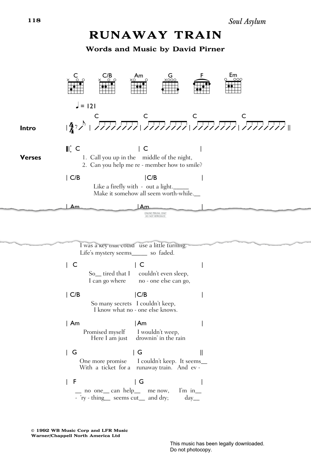 Runaway Train - Noten von Soul Asylum - fbd-44526 | notendownload