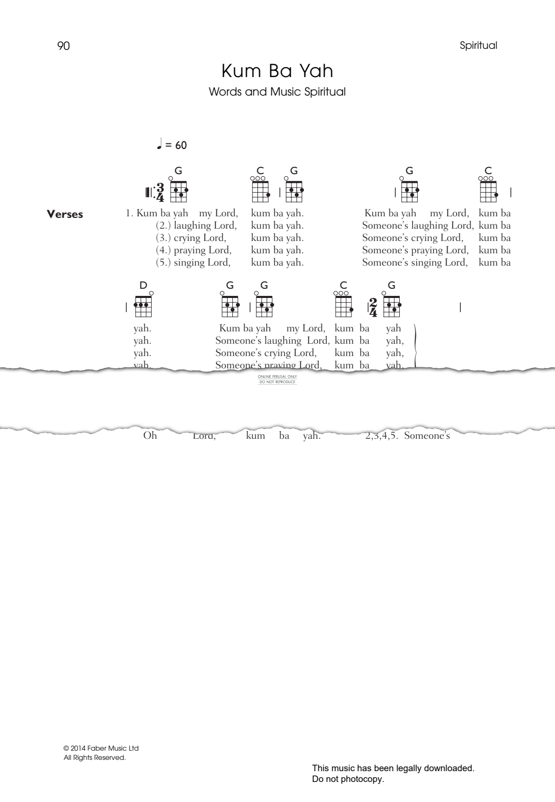 Kum Ba Yah - sheet music by Spiritual - fbd-39632 | notendownload