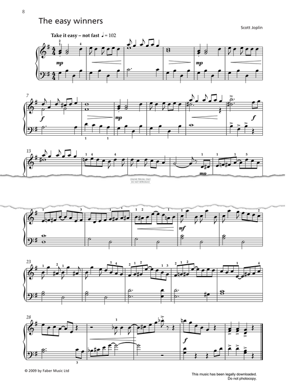 The Easy Winners - sheet music by Scott Joplin - fbd-49457 | notendownload