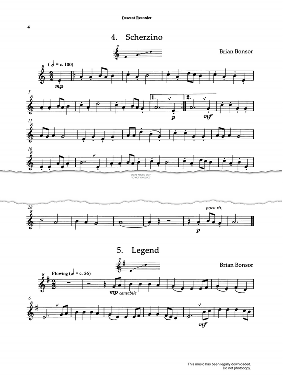 Scherzino (Brian Bonsor) | Sheet Music: Piano, Recorder | PDF Download