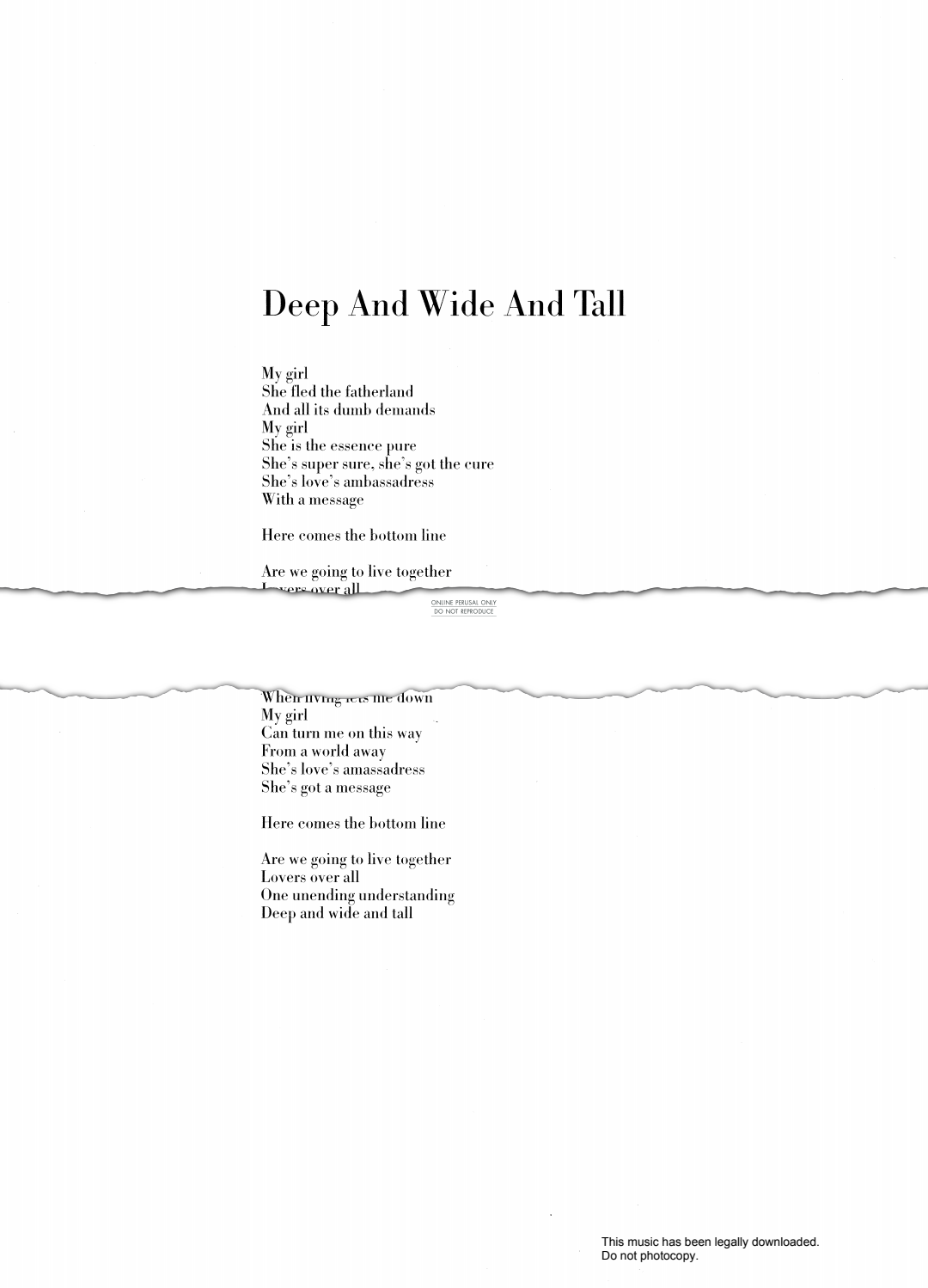 Deep And Wide And Tall (Aztec Camera) | Sheet Music: Guitar, Piano ...