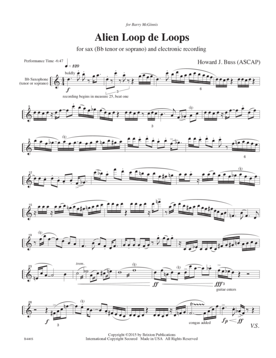 Alien Loop de Loops - sheet music by Howard J. Buss - B0446S ...