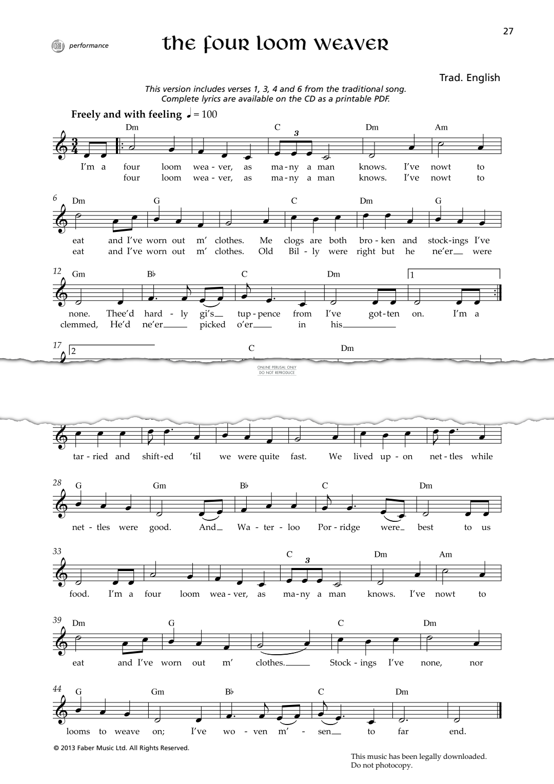 The Four Loom Weaver - sheet music by Traditional - fbd-18229 ...