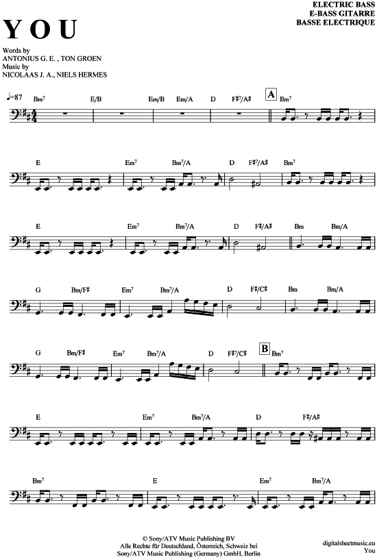 You - sheet music by Ten Sharp - 7140265 | notendownload