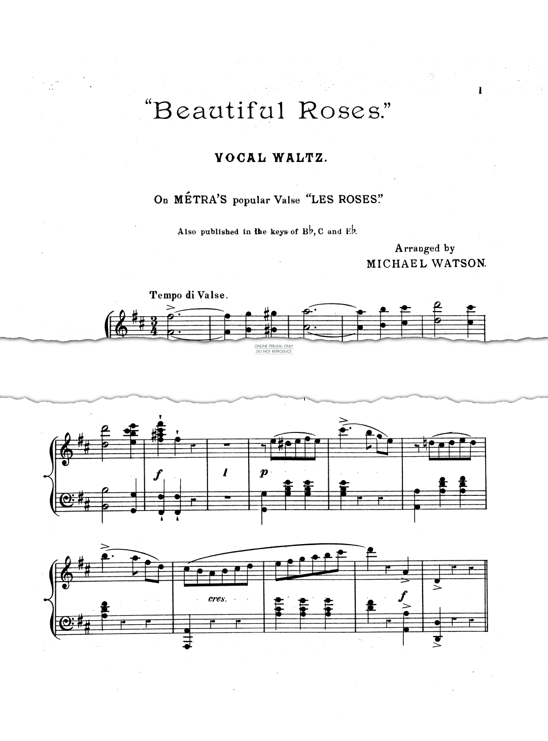 Beautiful Roses - Noten von Michael Watson - fbd-20801 | notendownload