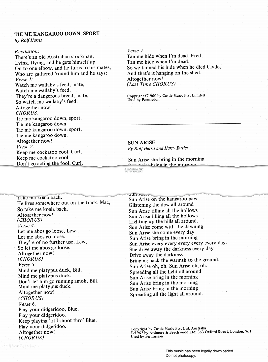 Sun Arise - Noten von Rolf Harris - fbd-37029 | notendownload