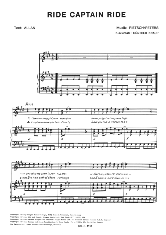 Ride Captain Ride - sheet music by Big Secret - 9783841864284 ...