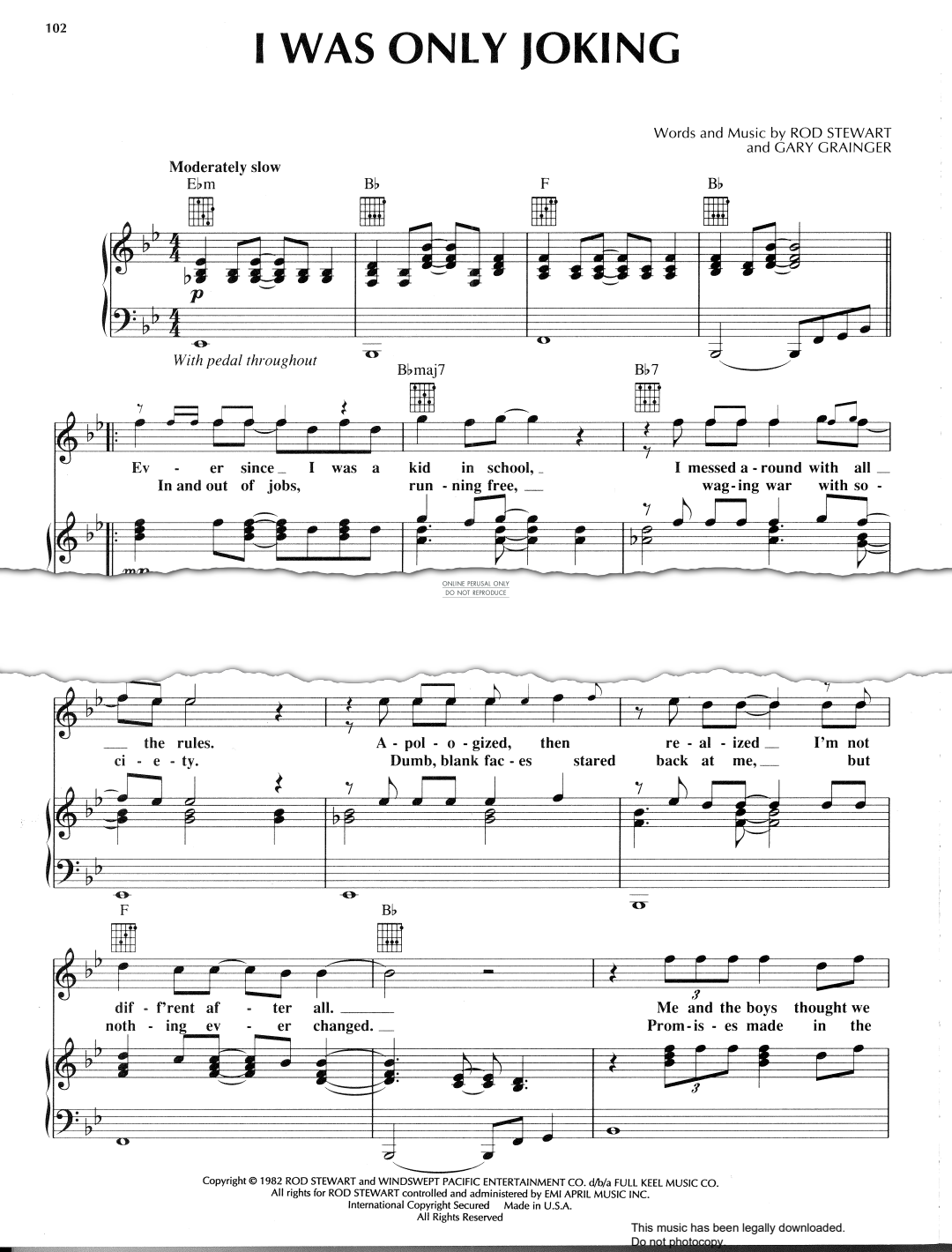 I Was Only Joking - Noten von Rod Stewart - fbd-44427 | notendownload