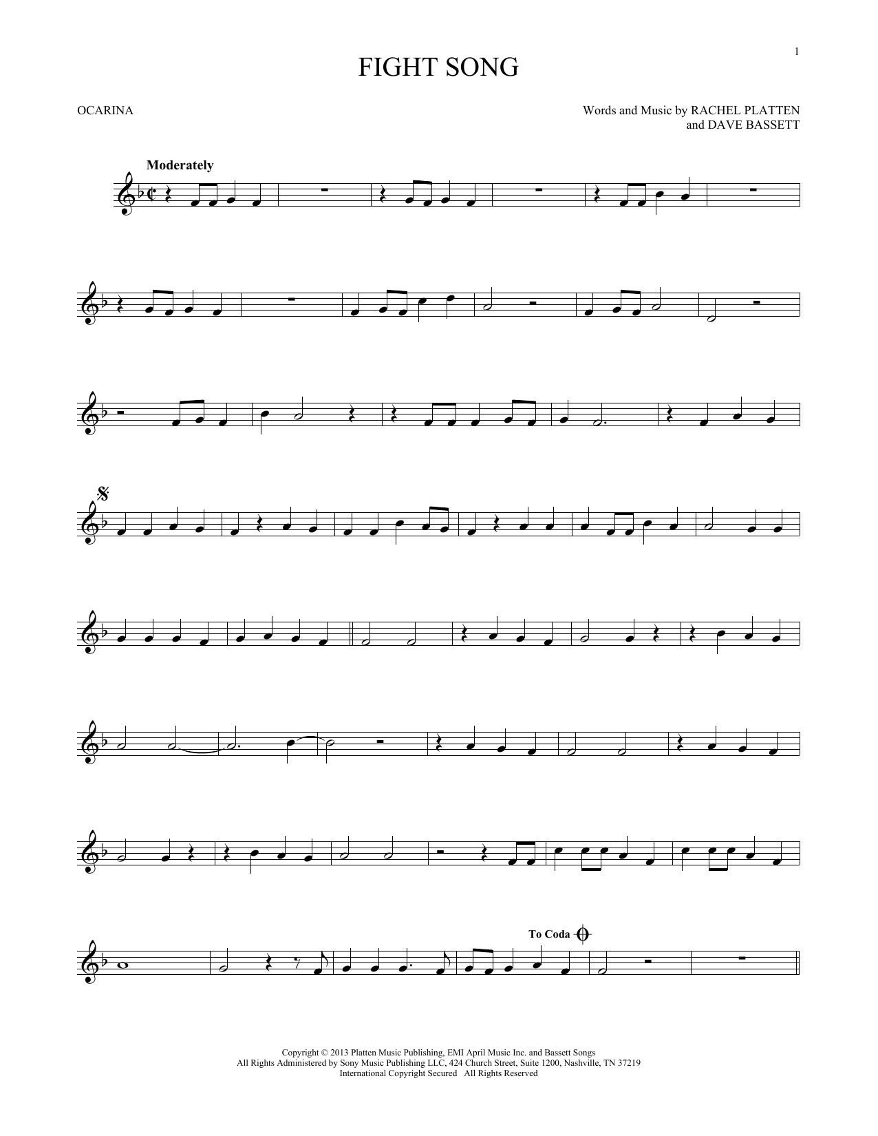 Fight Song - sheet music by Rachel Platten - smd-526953 | notendownload