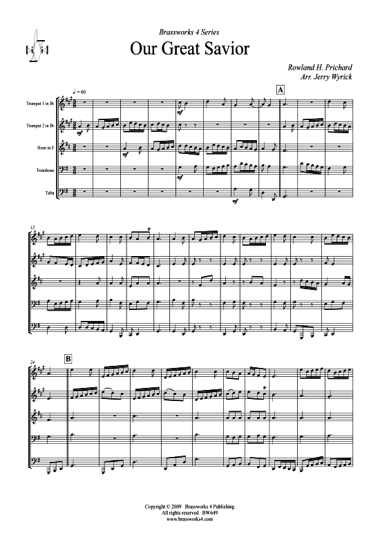 Our Great Savior - Noten von Prichard - BW4649 | notendownload