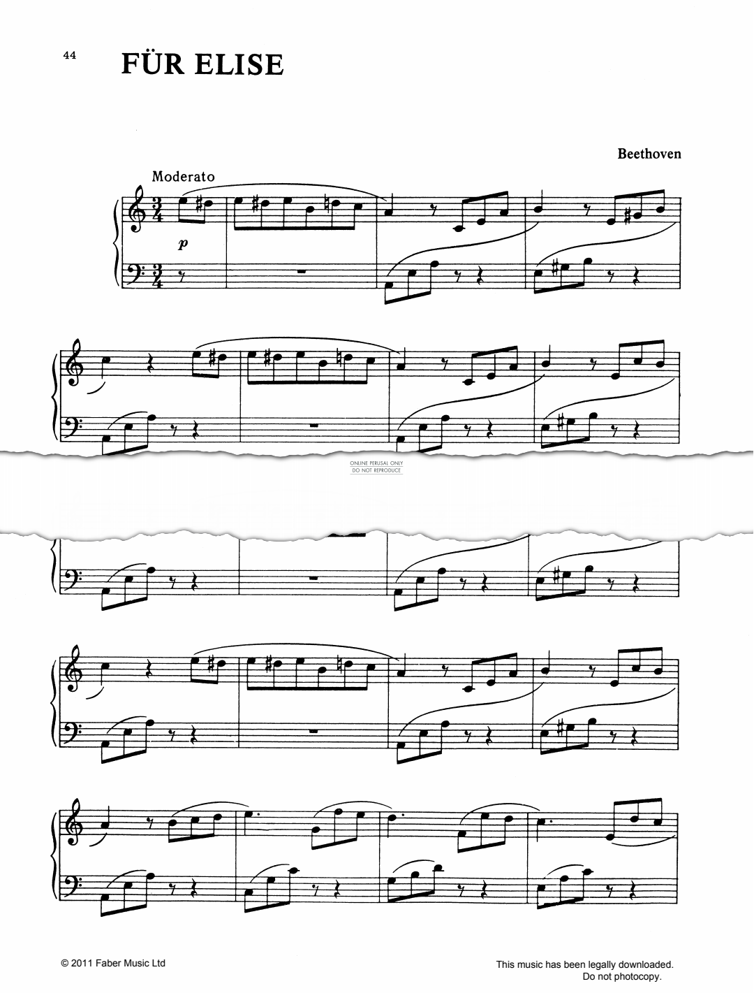Für Elise - Noten von Ludwig van Beethoven - fbd-10231 | notendownload