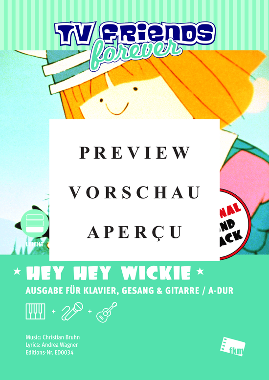 Hey, hey, wickie (TV Serie Wickie (1974)) | Noten: Klavier und Gesang ...
