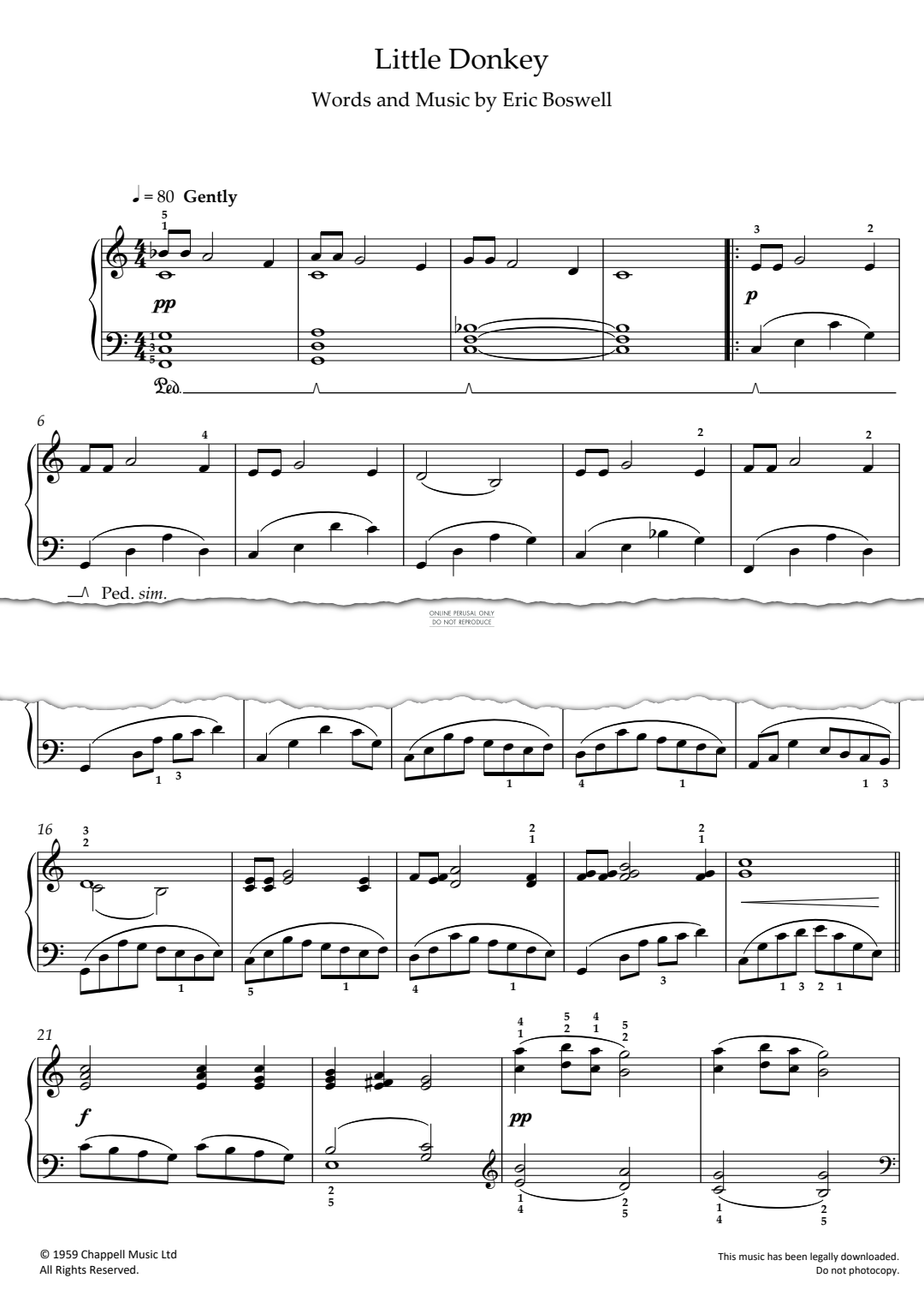 Little Donkey (Eric Boswell) | Sheet Music: Piano | PDF Download