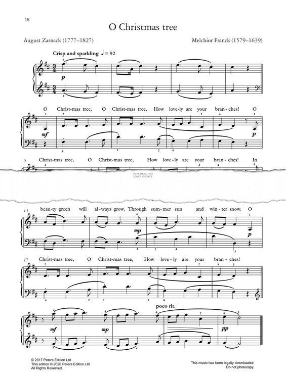 O Christmas Tree (Melchior Franck) | Sheet Music: Piano, Voice | PDF ...