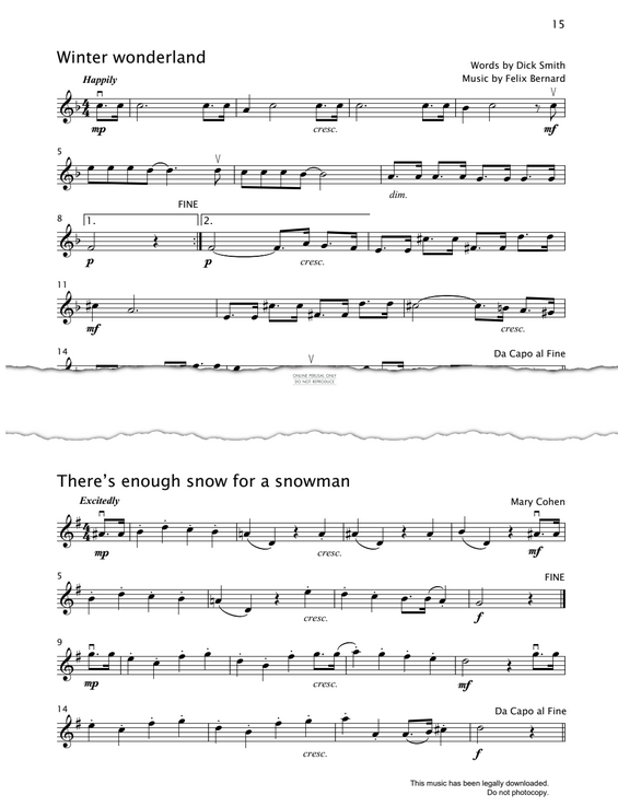 There's Enough Snow For A Snowman (Mary Cohen) | Sheet Music: Violin ...