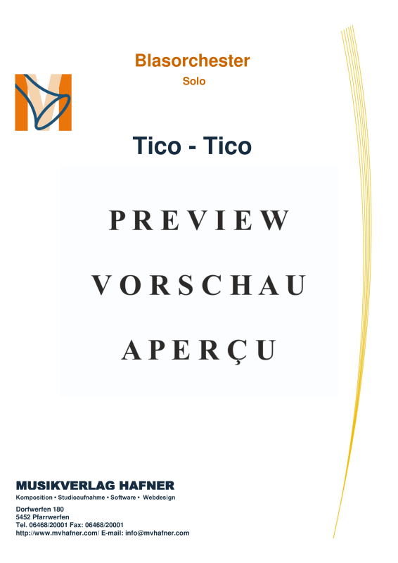 Tico - Tico (Zequinha de Abreu) | Sheet Music: large wind orchestra ...