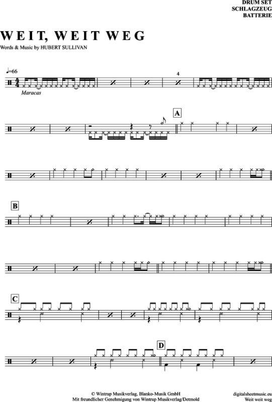 Weit, Weit Weg (Hubert Von Goisern) | Noten: Klavier und Gesang | PDF ...