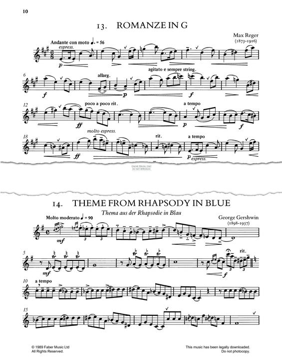 Theme from Rhapsody In Blue (George Gershwin) | Sheet Music: Clarinet ...