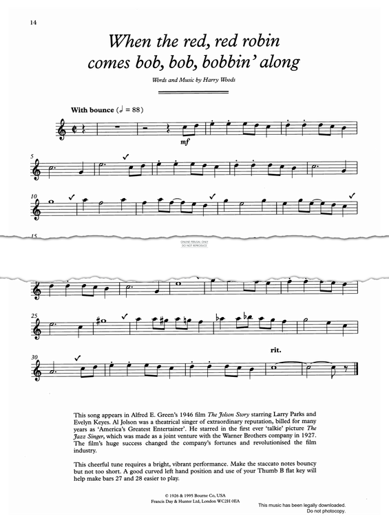 When The Red, Red, Robin (Comes Bob, Bob Bobbin' Along) (Harry Woods ...