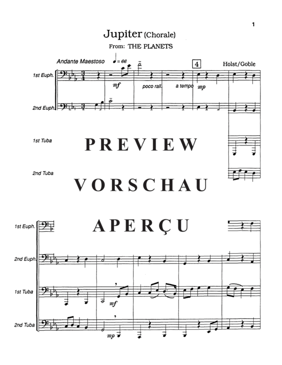 Jupiter (Chorale) - Noten von Gustav Holst - TEP10440-E | notendownload