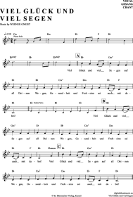 Viel Glück Und Viel Segen (Volkslied) | Noten: Klavier und Gesang | PDF Download