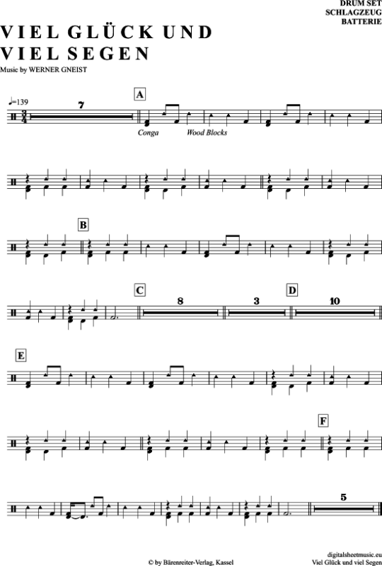 Viel Glück Und Viel Segen (Volkslied) | Noten: E-Bass | PDF Download