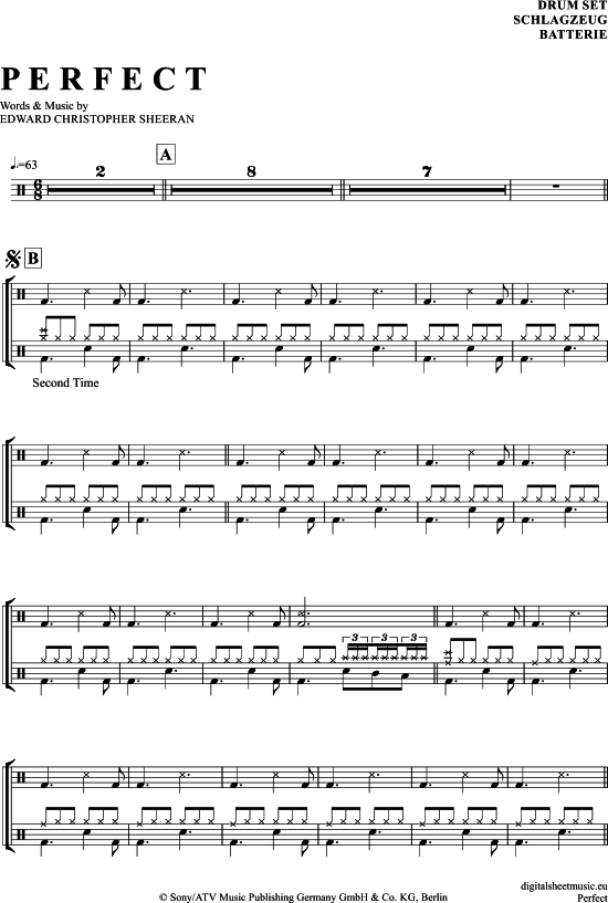 Perfect - Noten von Ed Sheeran - 7150438 | notendownload