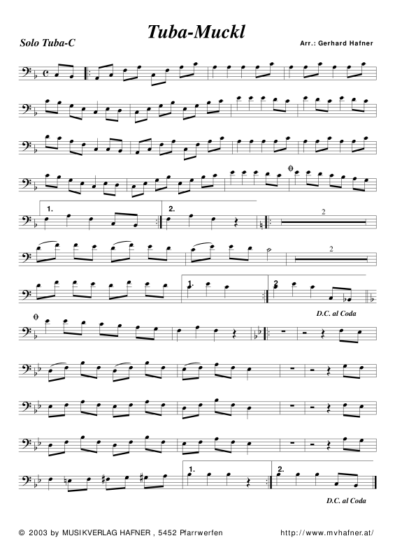 Tuba Muckl - Noten von Traditional - MH20041088 | notendownload