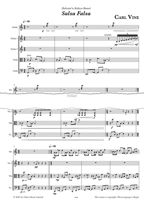 Salsa Falsa (Carl Vine) | Sheet Music: Guitar, String Quartet | PDF ...